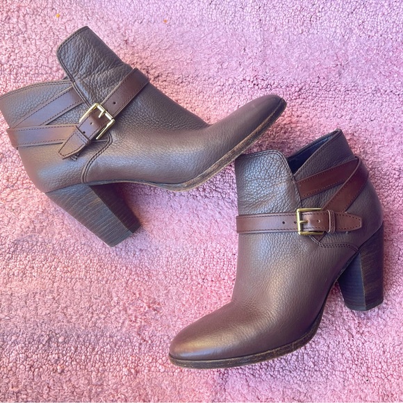 Cole Haan | Shoes | Cole Haan Grand Os Hayes Leather Block Heel Brown ...